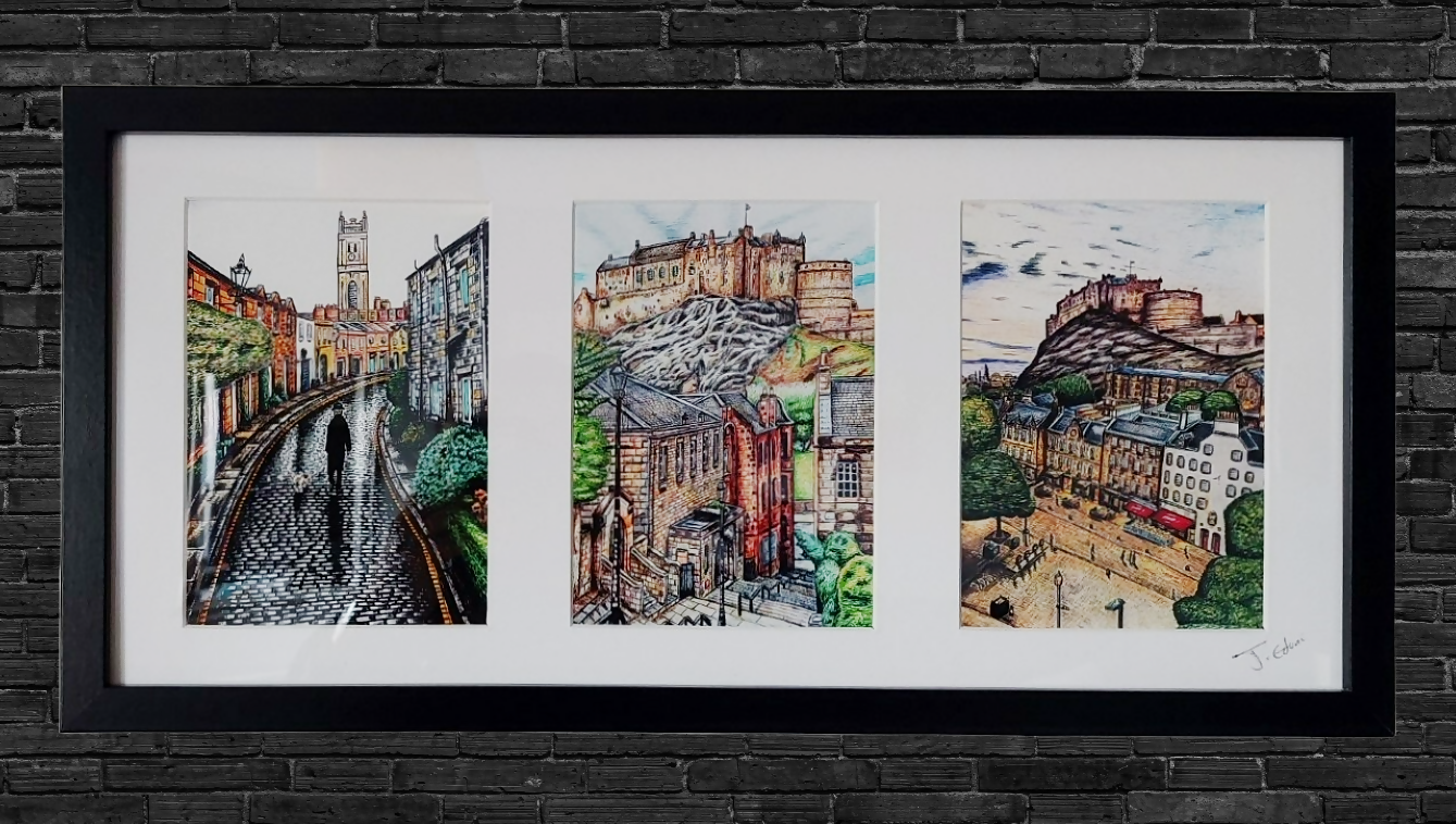 Framed Edinburgh 3 in 1 collage Print – Scottish Design Exchange