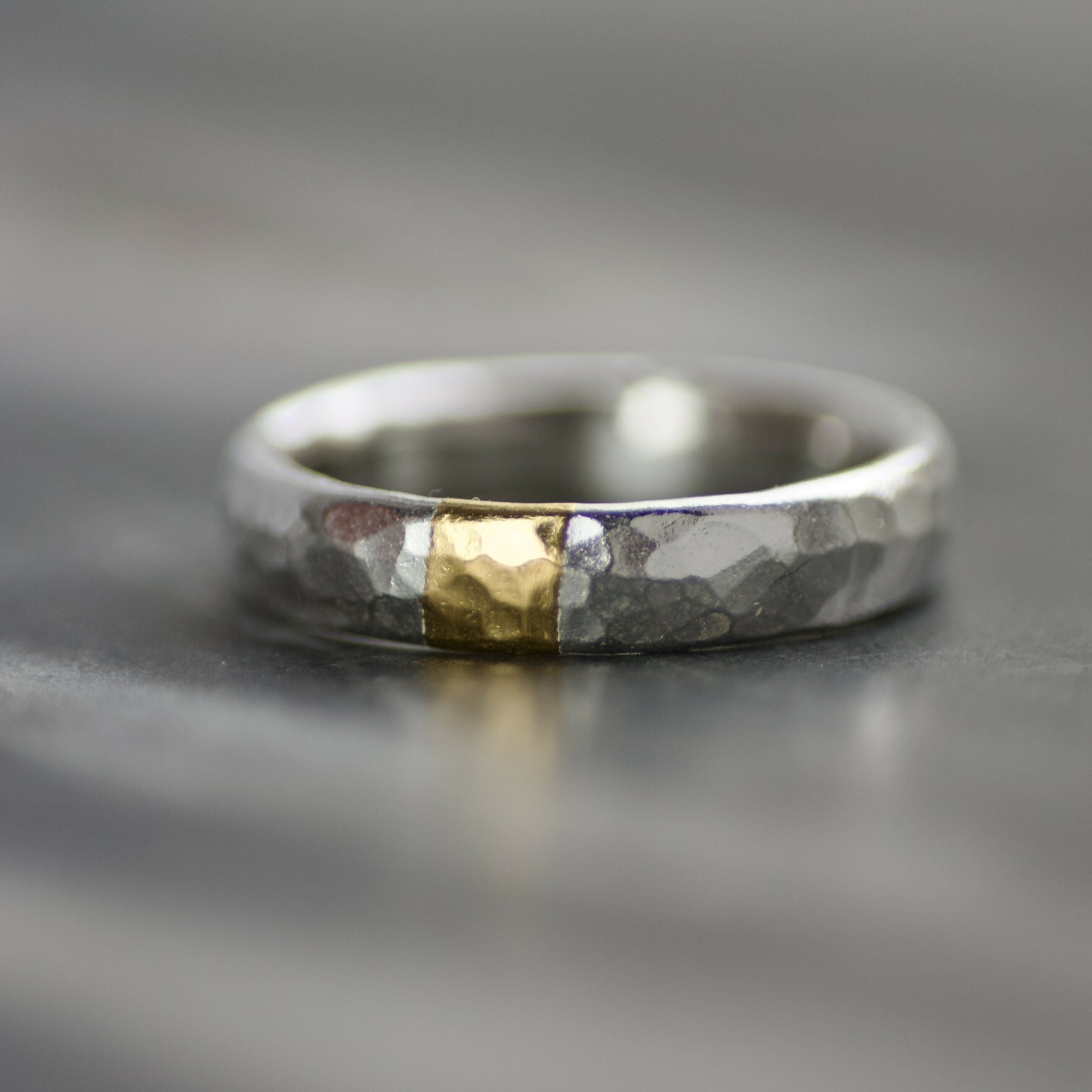 4mm Silver Hammered Keum Boo Ring – Scottish Design Exchange