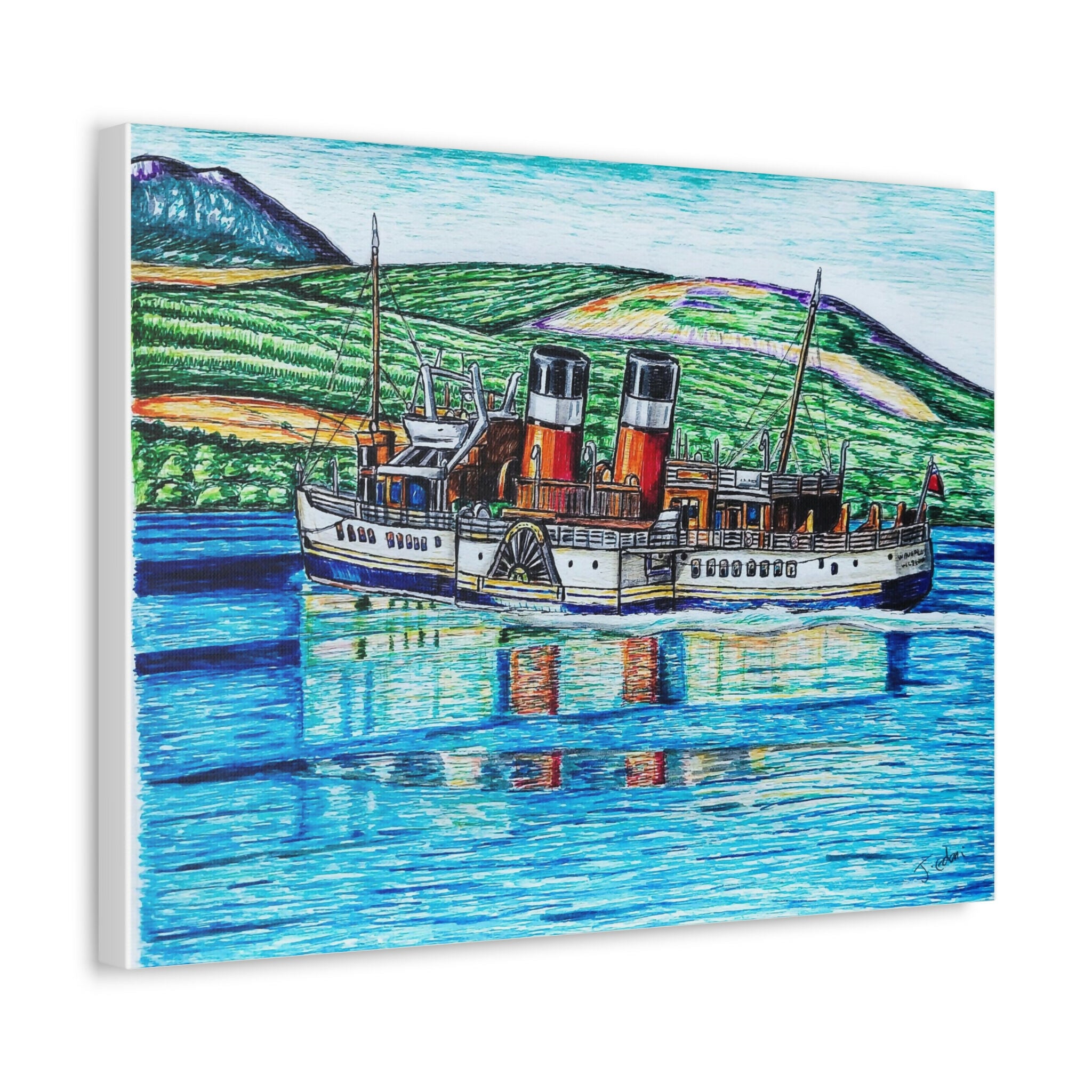 Scotland Waverley Paddlesteamer Canvas Print – Scottish Design Exchange