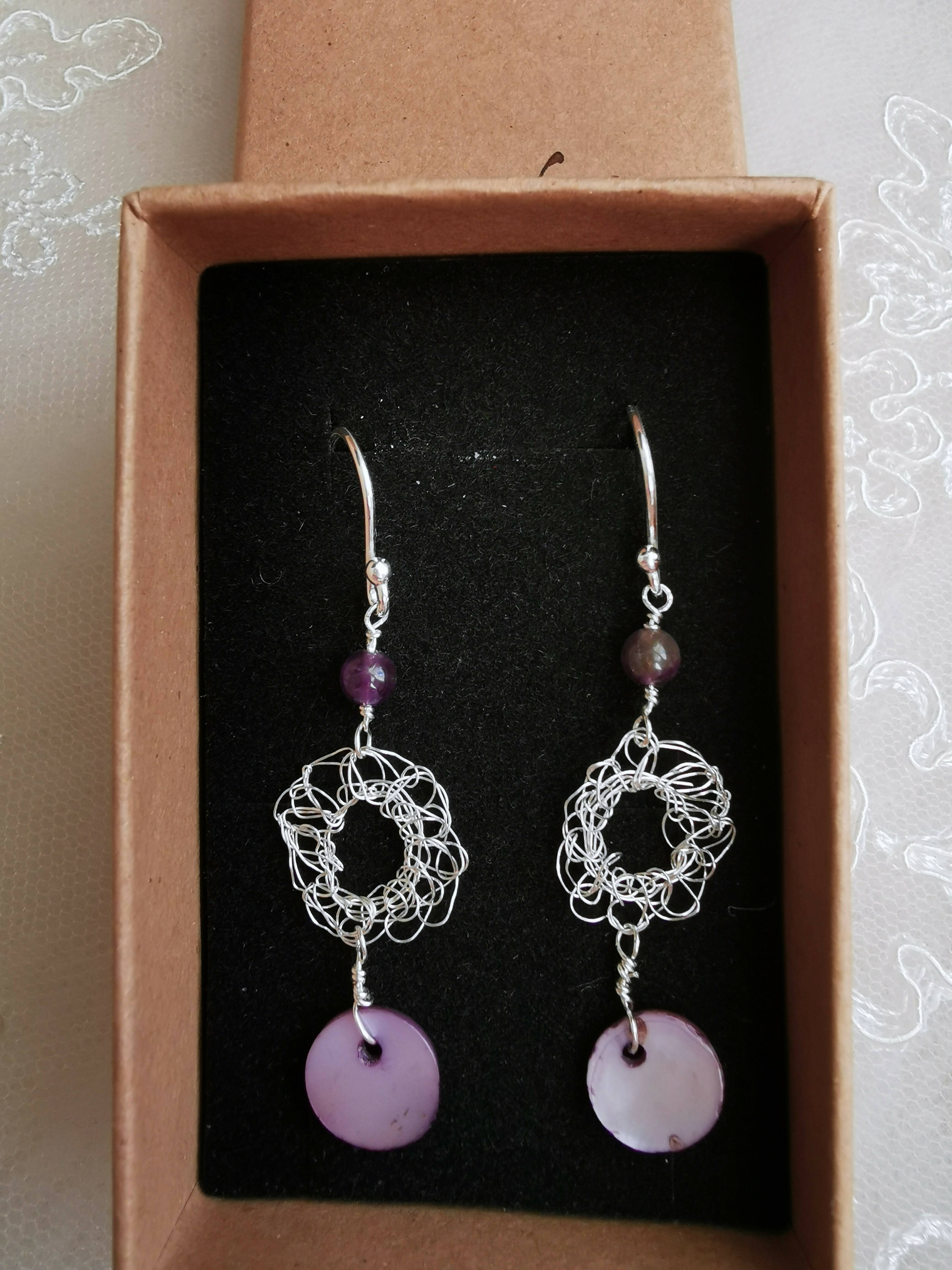 Sterling Silver crochet wire earrings – Scottish Design Exchange