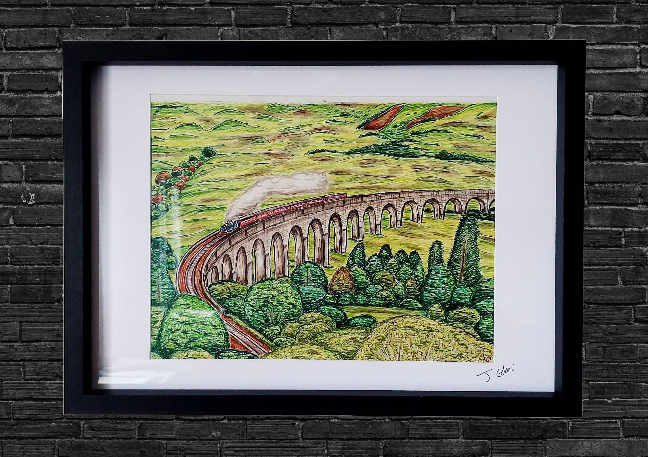 Flying Scotsman, Glefinnan Viaduct framed/ unframed art print ...