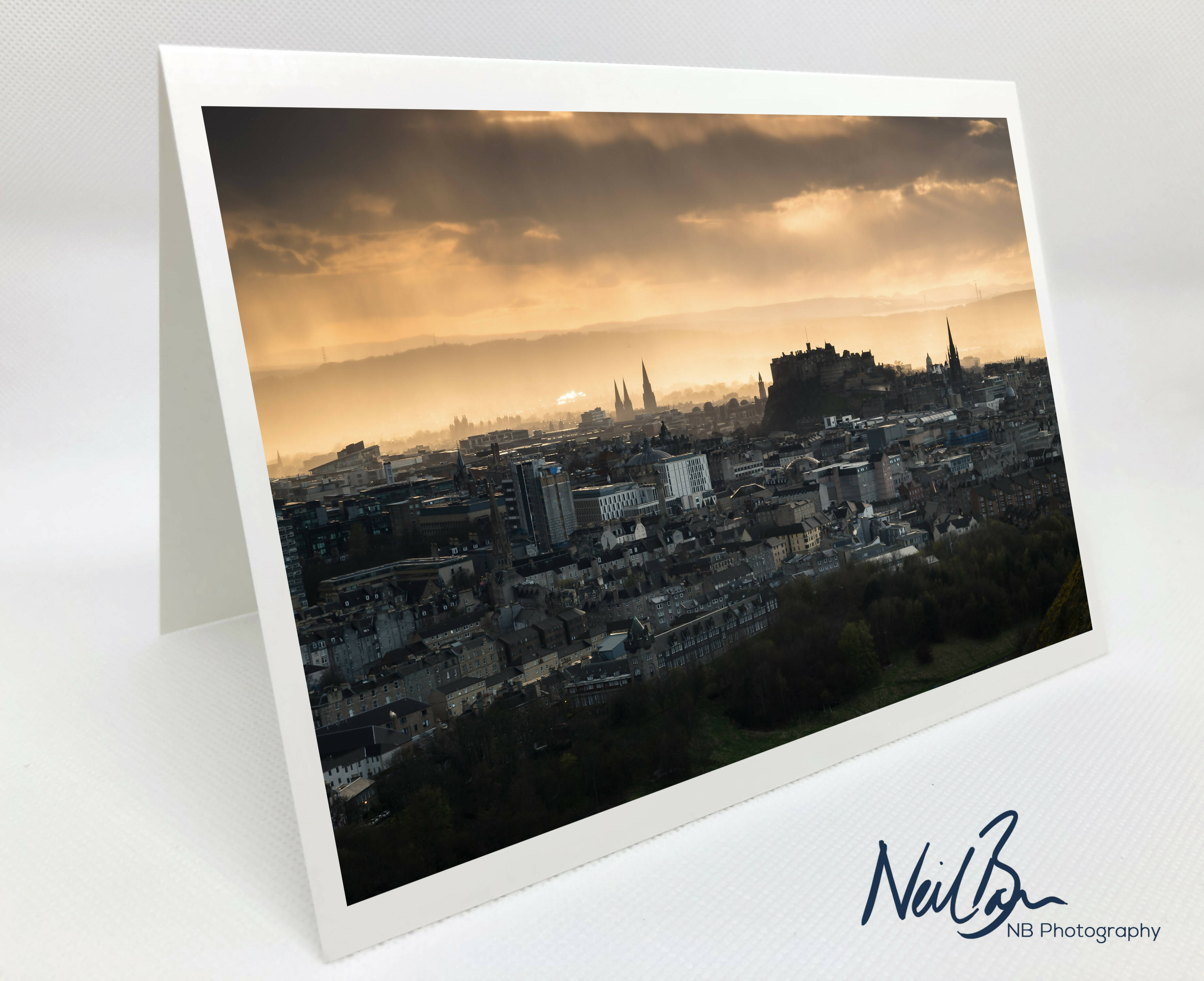 Edinburgh Castle from Arthur's Seat - Scotland Greeting Card - Blank I ...