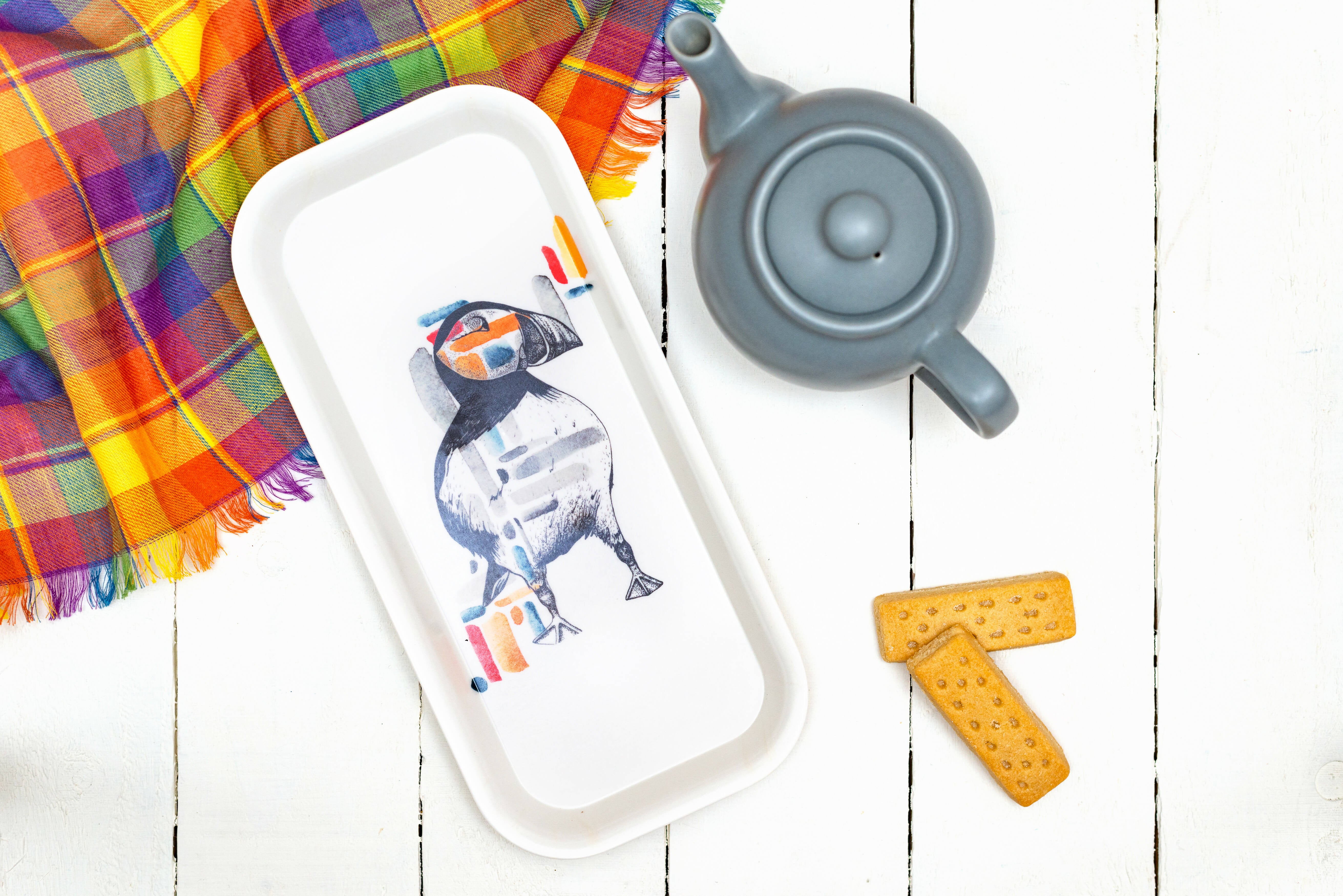Puffin Watercolour Snack Tray – Scottish Design Exchange