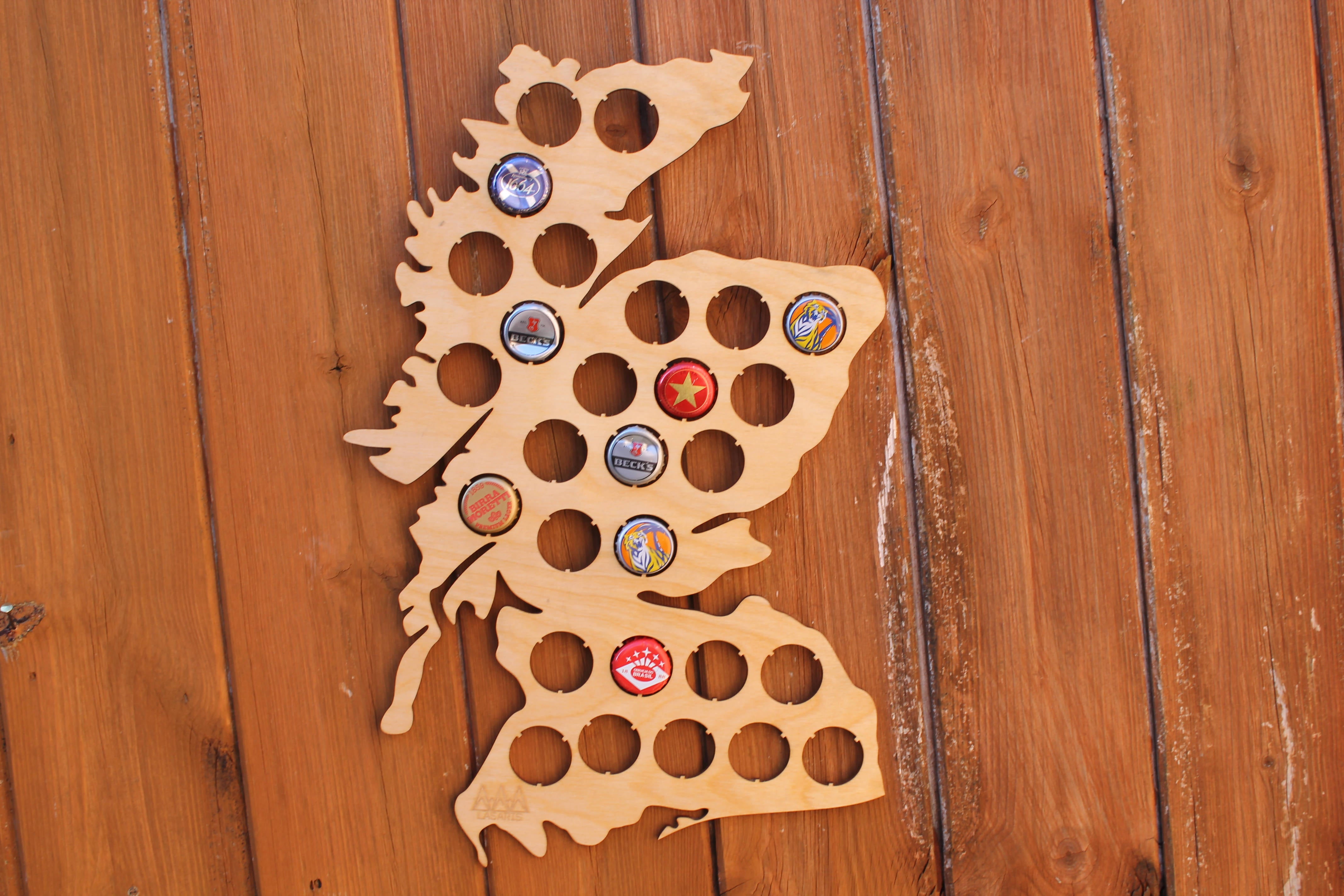 Scotland Beer Cap Map Bottle Cap Map Collection Gift Art Collector Wal ...