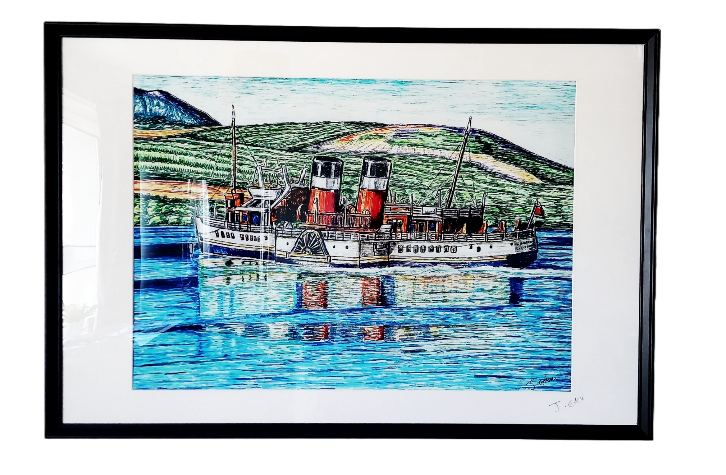 Framed Waverley Paddlesteamer Giclee Print – Scottish Design Exchange