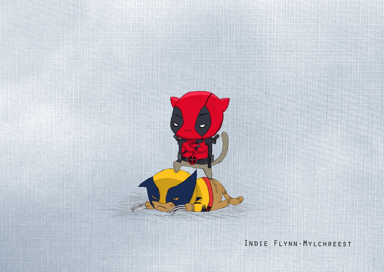 Deadpool v Meow-verine Art Print – Scottish Design Exchange
