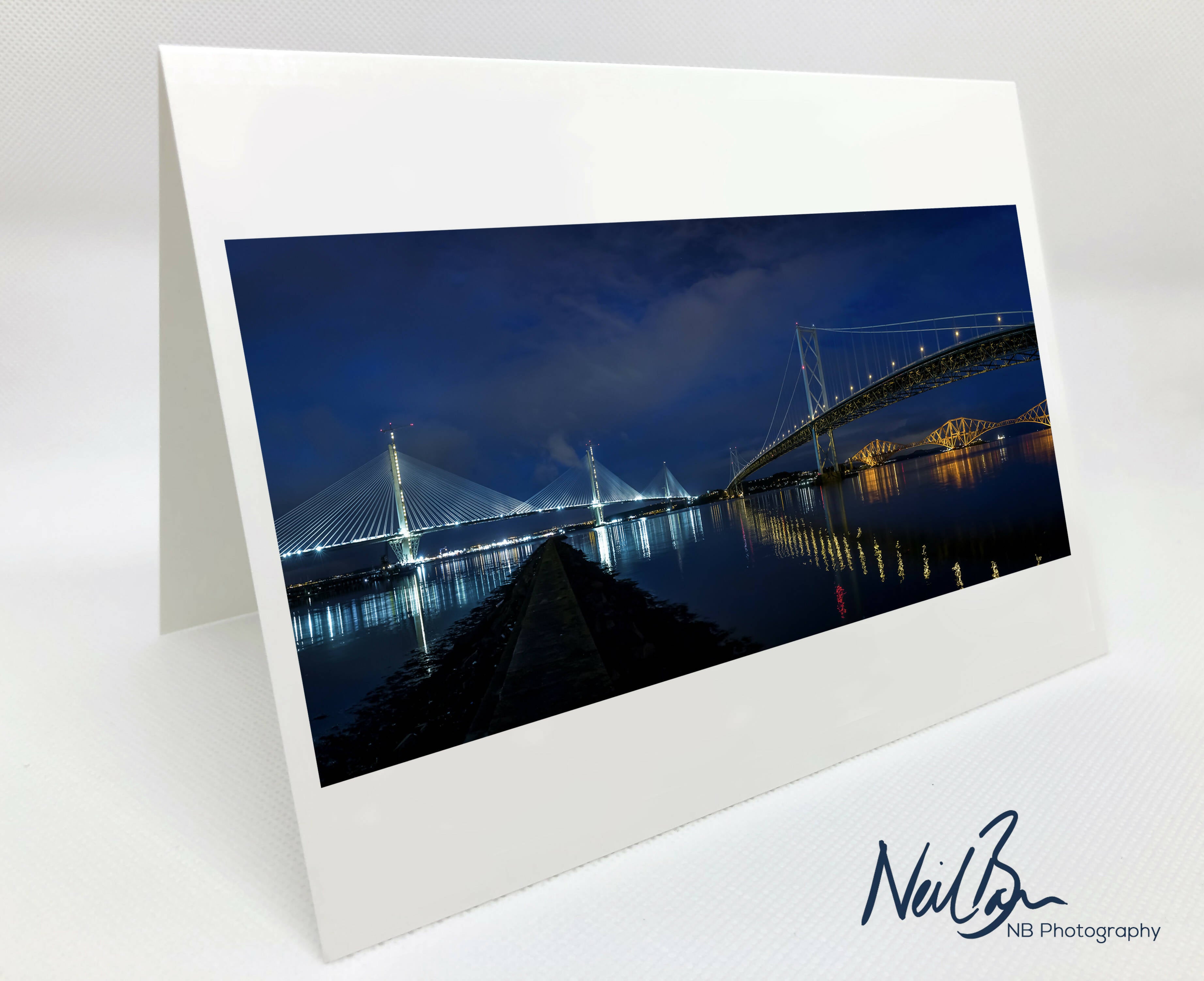 The Three Bridges over Firth of Forth - Scotland Greeting Card - Blank ...